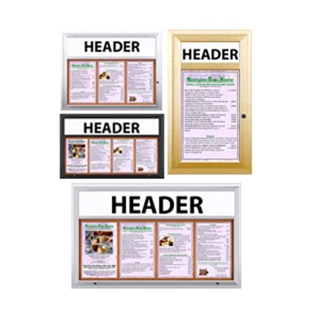 Outdoor Restaurant Displays with Header | Menu Cases | Wall Mount ...