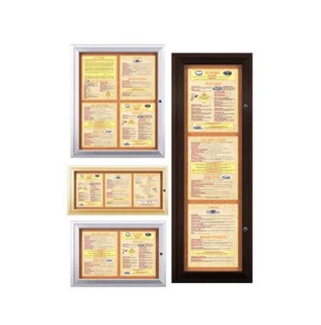 LED Lighted Outdoor Restaurant Menu Display Cases For 11x17 Menus ...