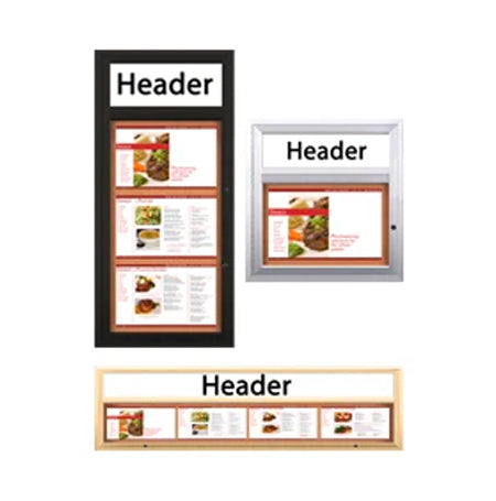 Outdoor Restaurant Displays with Header | Menu Cases | Wall Mount ...
