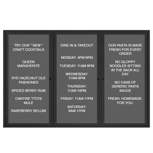 Extreme WeatherPlus™ 2-3 Door Outdoor Letter Board Display Case ...