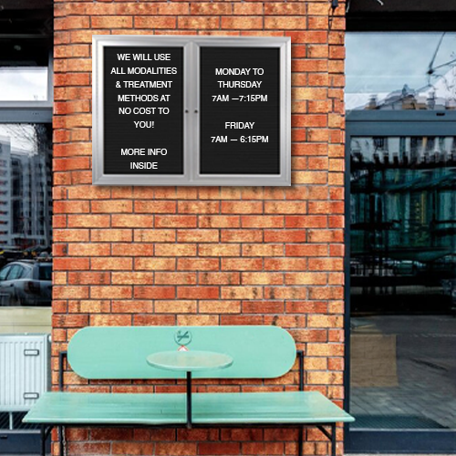 Extreme WeatherPlus™ 2-3 Door Radius Edge Letter Board Display Case ...