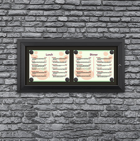 14x11 Magnetic Enclosed Outdoor Menu Display Case 14x11 Landscape Menu ...