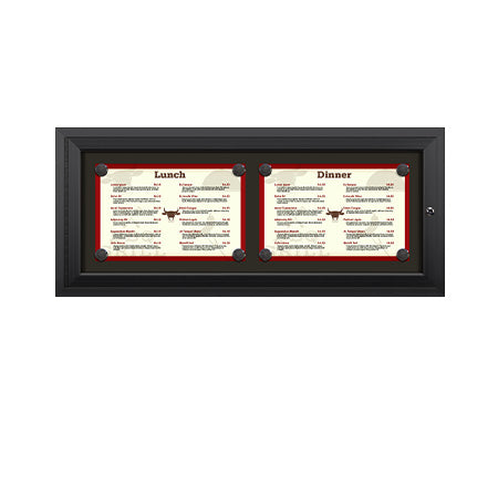 Magnetic Enclosed Outdoor Menu Display Case - Holds 2 11x17 Landscape ...
