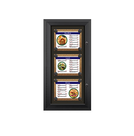 Magnetic Outdoor Menu Case for 3 Landscape Menus 11 x 8.5 Stacked ...