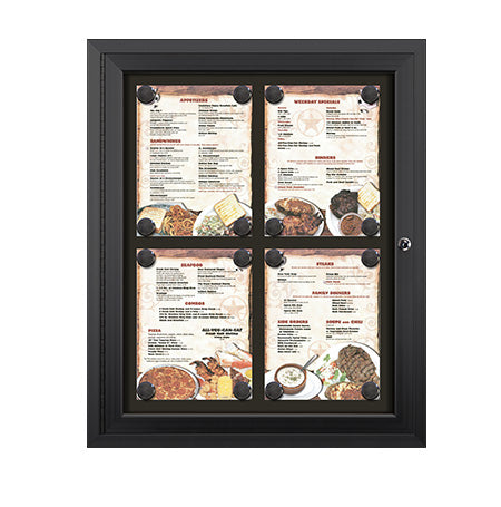 85x11 Magnetic Outdoor Menu Display Case - Holds 4 Menus 8.5x11 ...