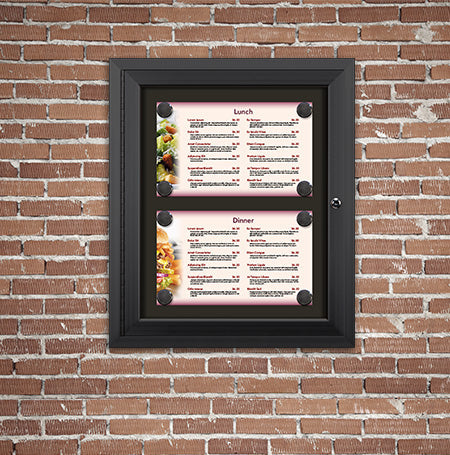14x8.5 Magnetic Enclosed Outdoor Menu Display Case Holds 2 ...
