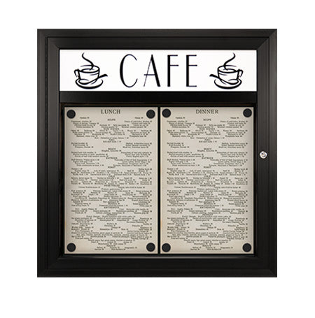 Magnetic Outdoor Restaurant Menu Display 29x30 + Pre-Printed Header ...