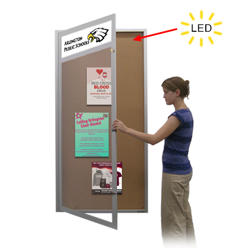 X-Large Outdoor Poster Display Cases LED Lighted + Header SHIPS FREE ...