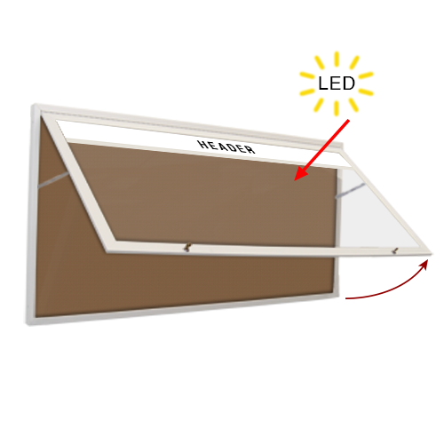 Extra Large Outdoor Enclosed Poster Cases with Header and Light 48 x 48 ...