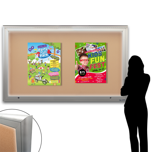 WeatherPlus™ LED-Lighted XL Radius Outdoor Enclosed Poster Case ...