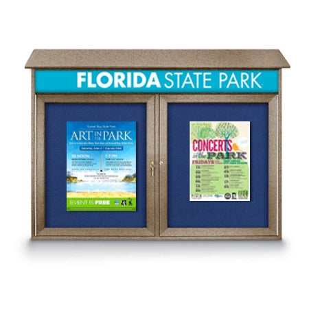 48x36 Outdoor Message Center Cork Board with Header | Wall Mount 2 ...