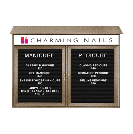 40x40 Weatherproof Enclosed Outdoor Message Center Letter Boards Wall ...