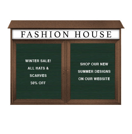 48x48 Weatherproof Enclosed Outdoor Message Center Letter Boards Wall ...