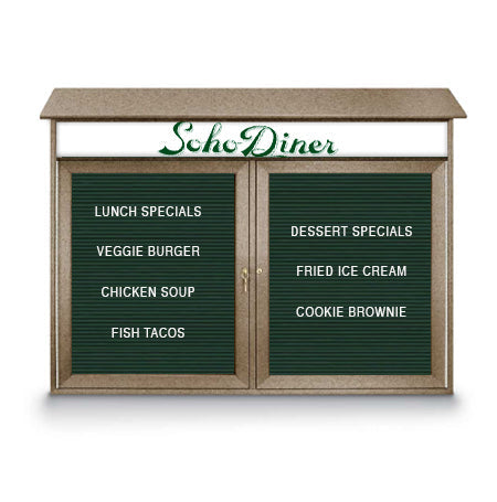 50x40 Weatherproof Enclosed Outdoor Message Center Letter Boards Wall ...