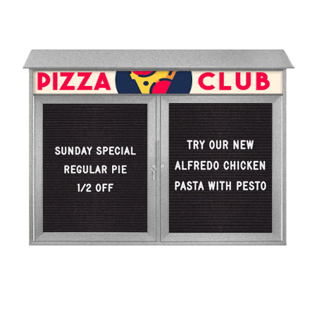 52x40 Weatherproof Enclosed Outdoor Message Center Letter Boards Wall ...