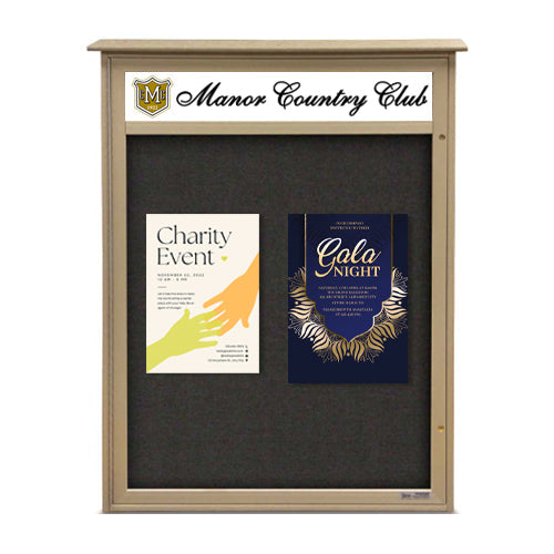 18x24 Outdoor Message Center with Header - Eco Friendly Recycled ...