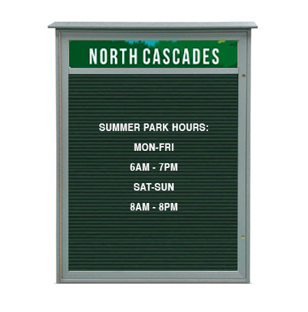 11x17 Outdoor Letter Board Message Center with Header - Single Door ...