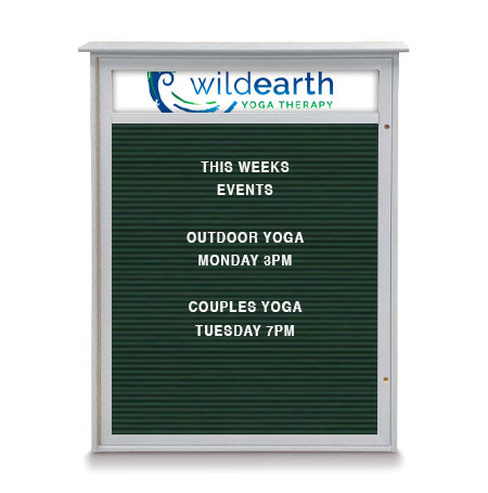 18x24 Outdoor Letter Board Message Center with Header - Single Door ...
