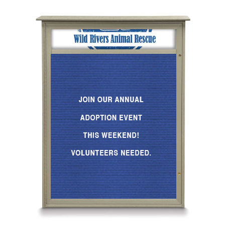 20x20 Outdoor Letter Board Message Center with Header - Single Door ...