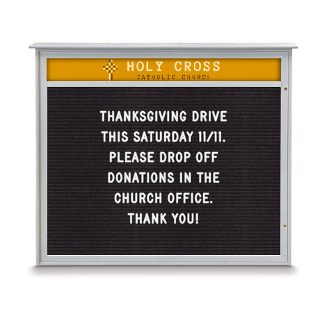 24x30 Outdoor Letter Board Message Center with Header - Single Door ...