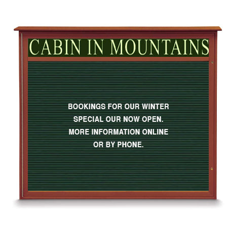 24x36 Outdoor Letter Board Message Center with Header - Single Door ...