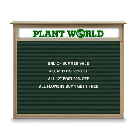 27x39 Outdoor Letter Board Message Center with Header - Single Door ...