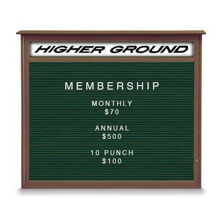 30x30 Outdoor Letter Board Message Center with Header - Single Door ...