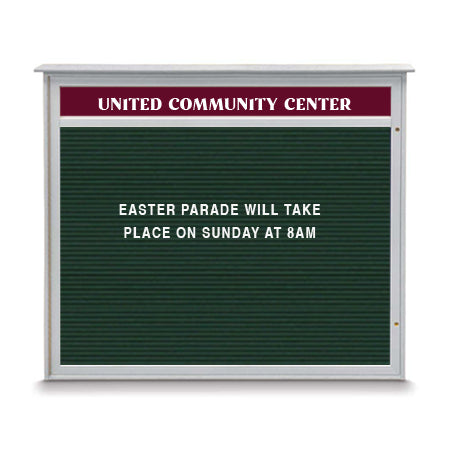 30x36 Outdoor Letter Board Message Center with Header - Single Door ...
