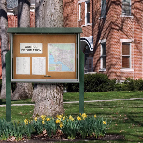 Eco-Design Sliding Doors Outdoor Message Center Bulletin Board + Posts ...