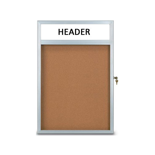 Indoor Ultra Thin Enclosed Cork Board + Your Header 30x36 Printed FREE ...