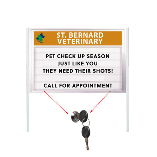 Standing Double Sided Outdoor Reader Board 72x48 with Message Header ...