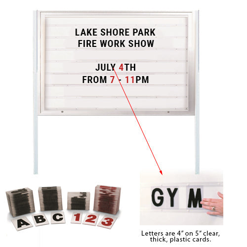 Free-Standing Reader Board Marquee Sign 96x48 in 5 Cabinet Finishes ...