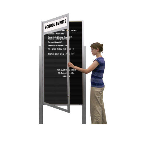 Extra Large Outdoor Enclosed Letter Boards with Posts + Header ...