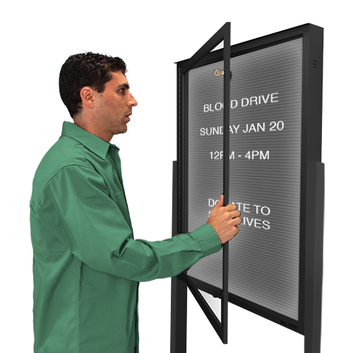 Extreme WeatherPlus™ LED-Lit Outdoor Letter Board Display Stand ...