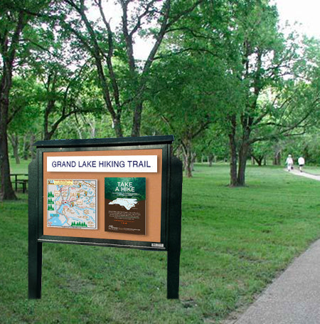 Eco-Design Double-Sided 48x36 Free-Standing Message Center + Corkboard ...